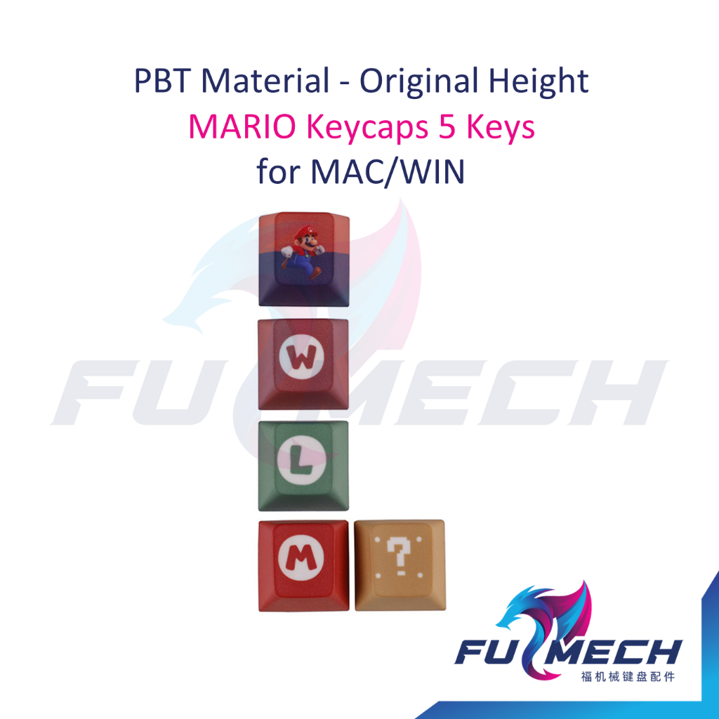 Jual MARIO KEYCAPS 5 KEYS | PBT MATERIAL | ORIGINAL HEIGHT | DIY ...