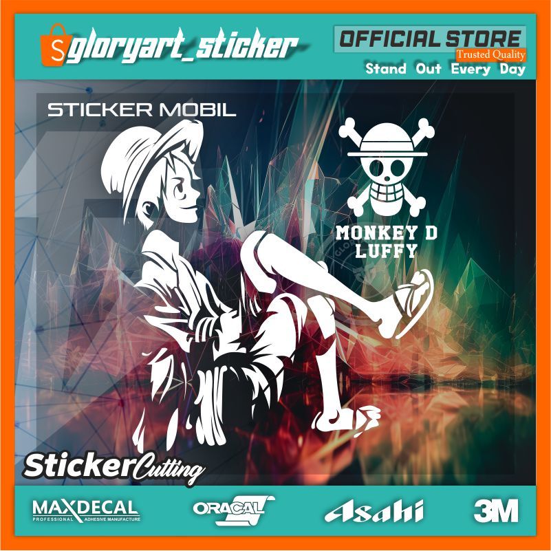Jual Stiker Mobil One Piece Cutting Sticker Monkey D. Luffy | Shopee ...