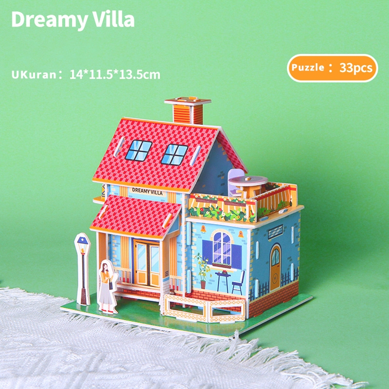 Jual Mainan Anak 3D Puzzle Diy Mainan edukasi Miniatur diy rumah bahan ...