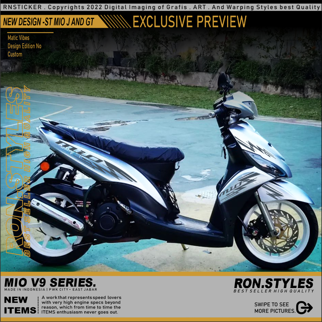 Jual V9 CUTTING STICKER STRIPING VARIASI MIO J DAN GT STRIPING BODY ...
