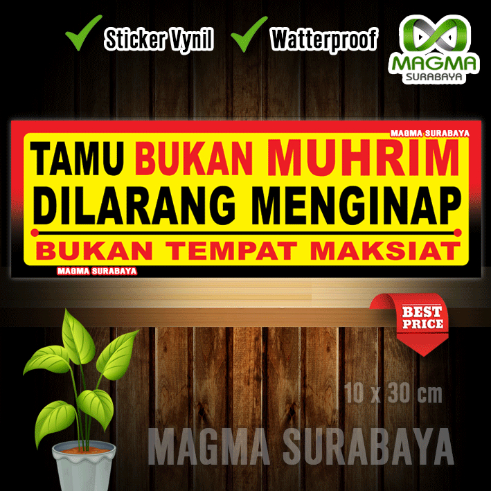 Jual Stiker TamuBUKAN MUHRIM DILARANG MENGINAP - Bukan tempat maksiat ...