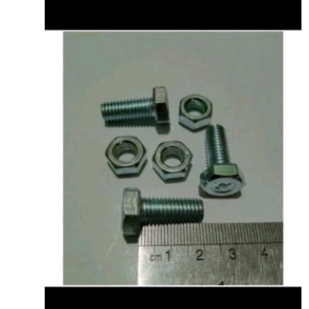 Jual BAUT + MUR PUTIH BMP M8 X 20 MM GALVANIS ( KUNCI 13 ) | Shopee Indonesia