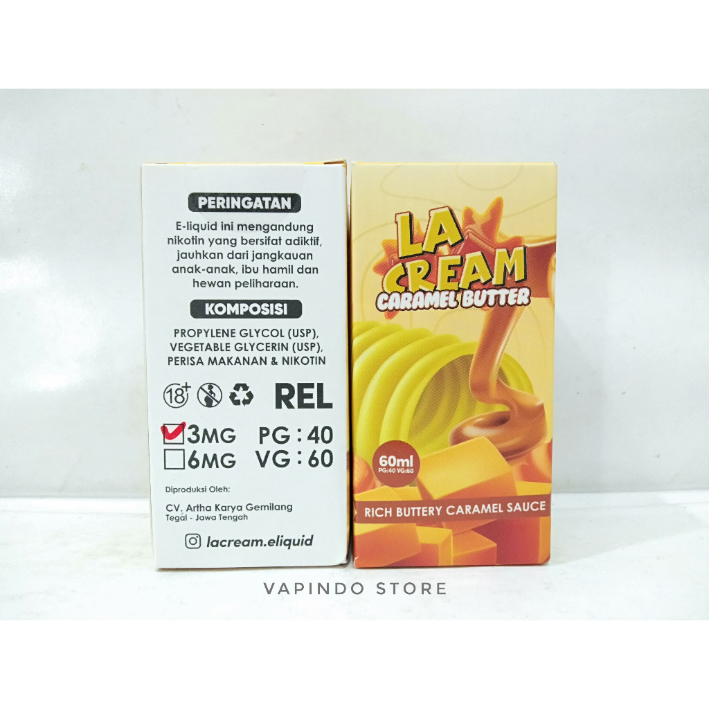 Jual LA CREAM CARAMEL BUTTER 60ML 3MG BY LEVICA JUICE | Shopee Indonesia