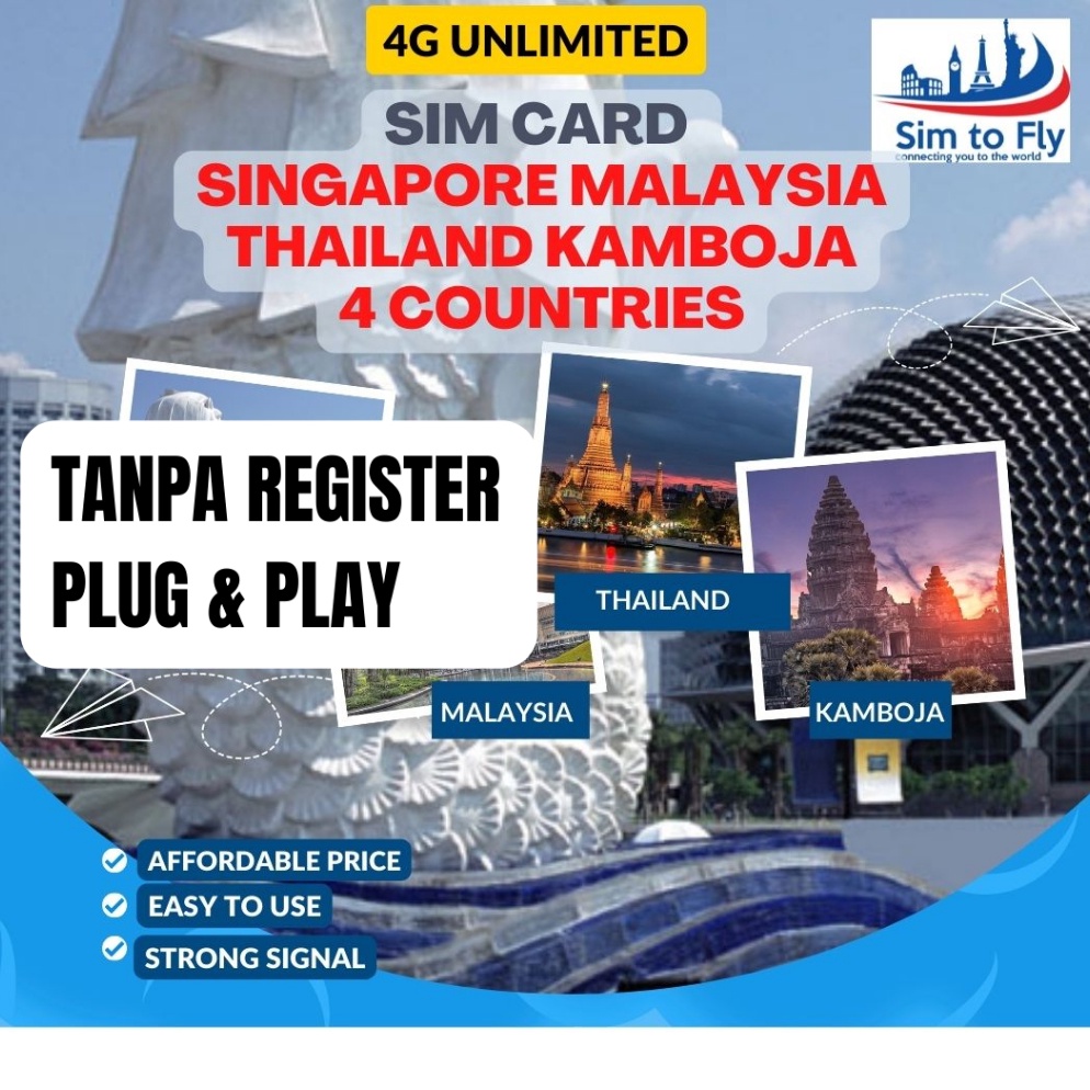 Jual TREN TERBARU Simcard Singapore Malaysia Thailand Kamboja Unlimited ...