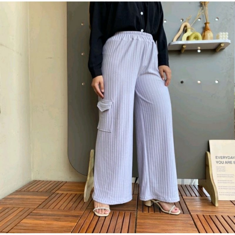 Jual kulot KNIT cargo premium tebal | Shopee Indonesia