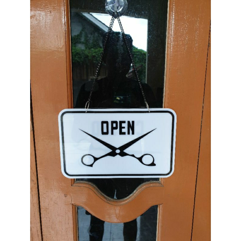 Jual ACRYLIC OPEN CLOSE BARBERSHOP/ACRYLIC PAPAN TANDA/SIGN BOARD ...