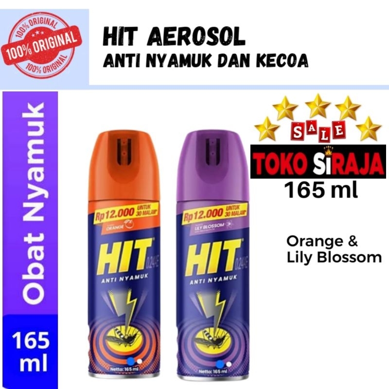 Jual HIT AEROSOL 150 ML LILY BLOSSOM / ORANGE SEMPROTAN OBAT NYAMUK HIT ...