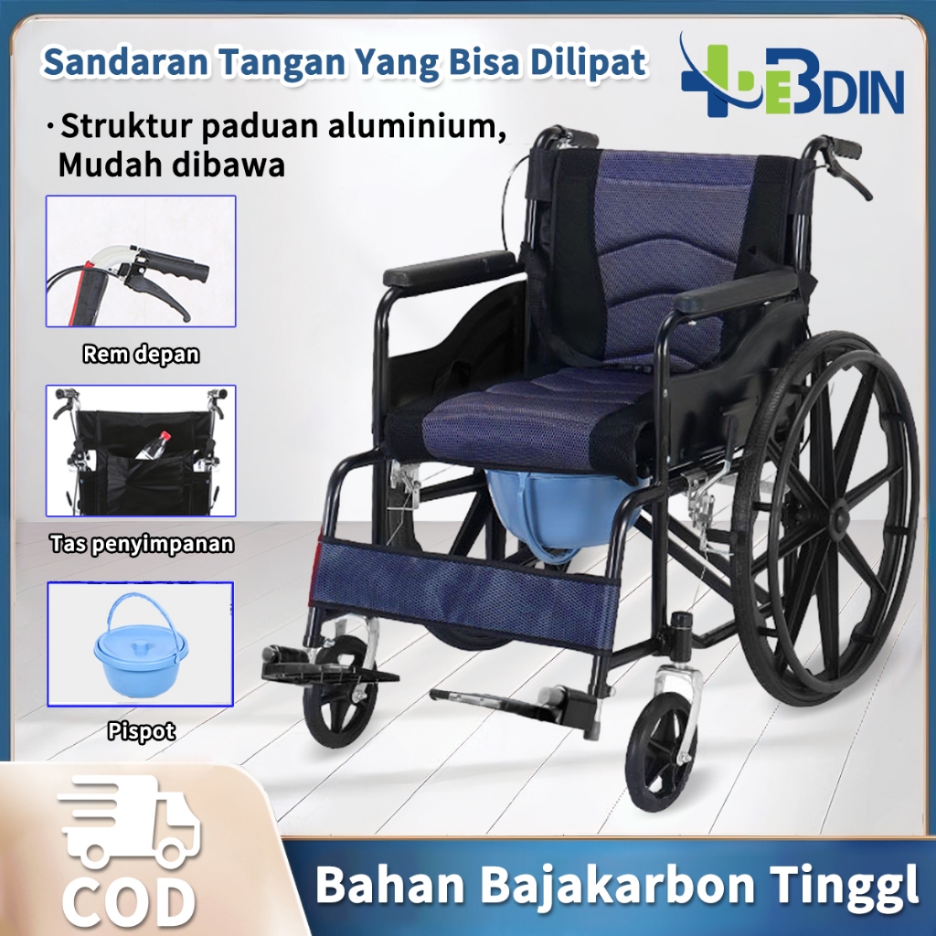 Jual BD⚡COD⚡ Kursi Roda Traveling 24 inci Kursi Roda Lipat Armrest ...