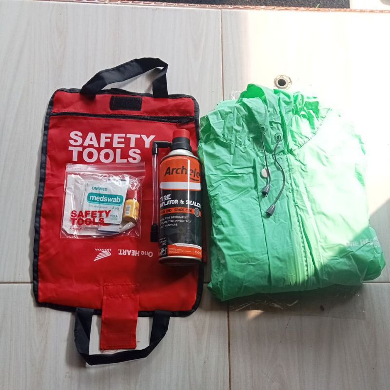 Jual satu paket safety tools original honda jas hujan p3k dan penambah ...