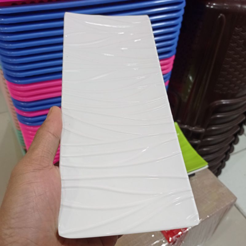 Jual piring saji melamin piring persegi panjang roti bakar dll ukuran ...