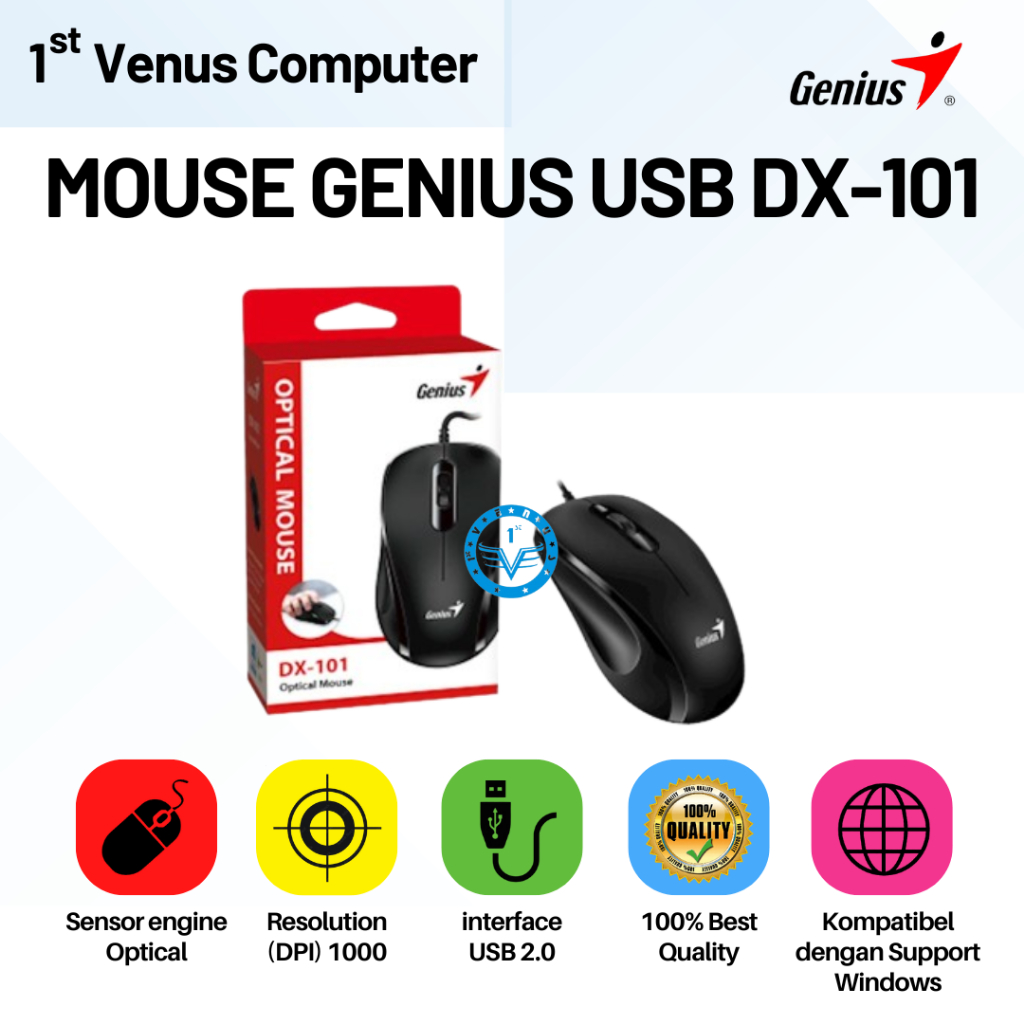 Jual MOUSE GENIUS USB DX-101 / MOU03-GEN | Shopee Indonesia