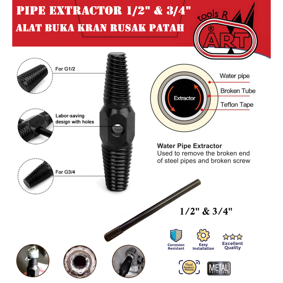 Jual ART Alat buka keran kran patah 1/2 dan 3/4 - PIPE SCREW EXTRACTOR ...