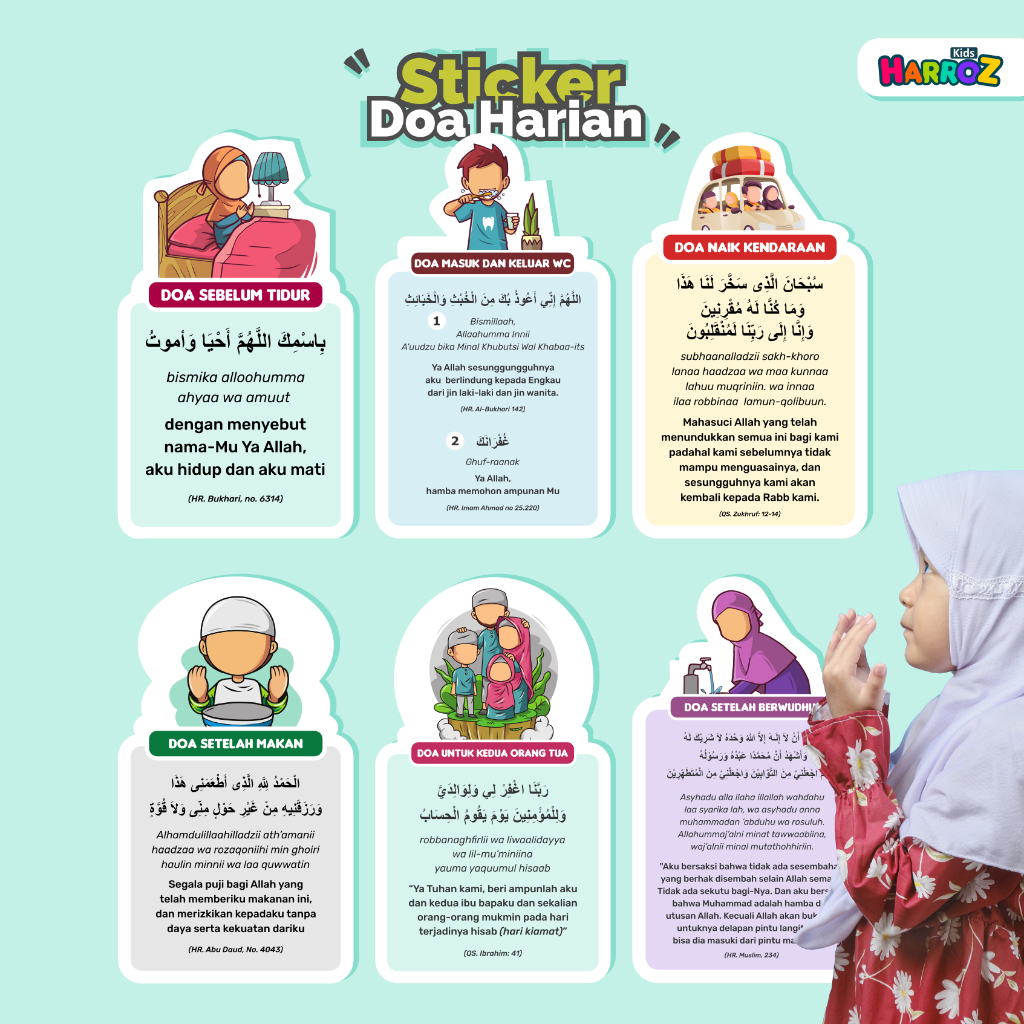 Jual Sticker Doa Harian Stiker Anti Air Vinyl Cut Anak Remaja | Shopee ...