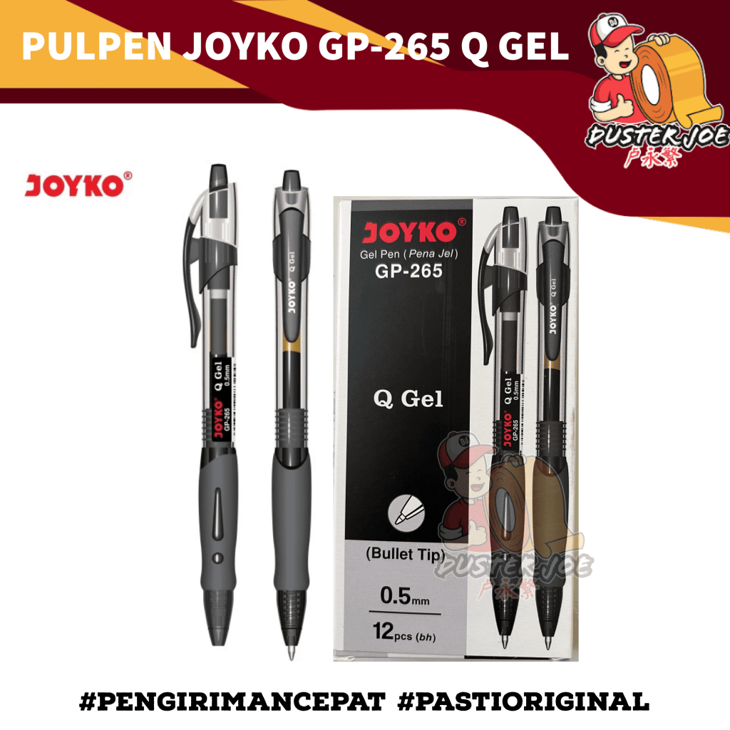 Jual [PER 1 PACK] Pulpen Gel Pen JOYKO GP-265 (Bullet Tip) Hitam( ISI 12 PCS) | Shopee Indonesia