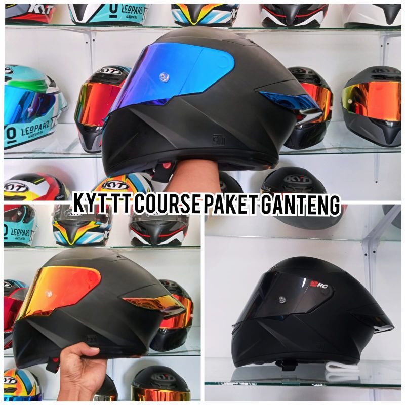 Jual HELM KYT TT COURSE BLACK DOFF /HELM KYT TTC HITAM DOFF/ KYT TTC PAKET GANTENG | Shopee ...