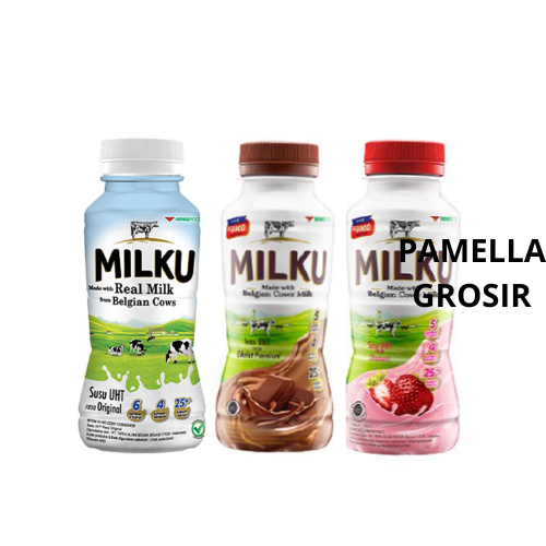 Jual SUSU BOTOL MILKU ORIGINAL COKLAT STRAWBERRY 200 ML | Shopee Indonesia