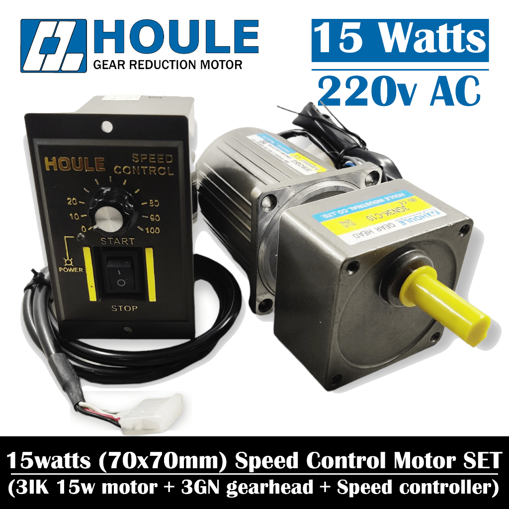Jual Houle Motor 15W 220v AC 3IK Variable Speed Control Motor Gearbox Set 1 Phase 15watt Dinamo ...