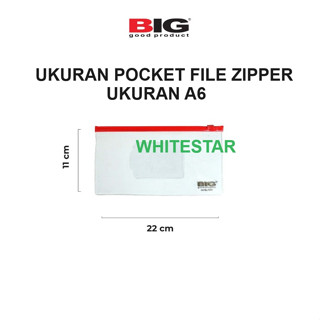 Jual map pocket file / document pouch zipper ukuran A6 + name tag big ...