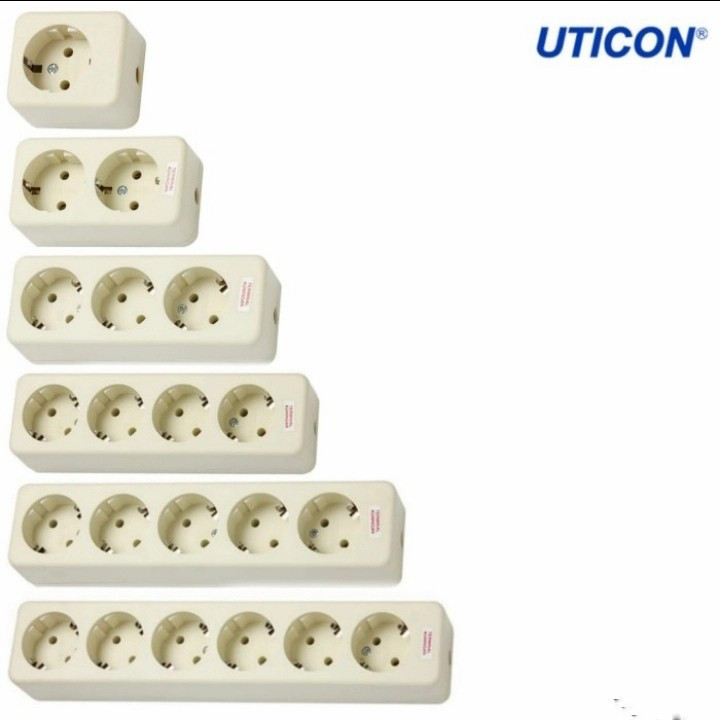 Jual Stop Kontak / StopKontak Terminal Kuningan UTICON 1 2 3 4 5 6 Lubang | Shopee Indonesia