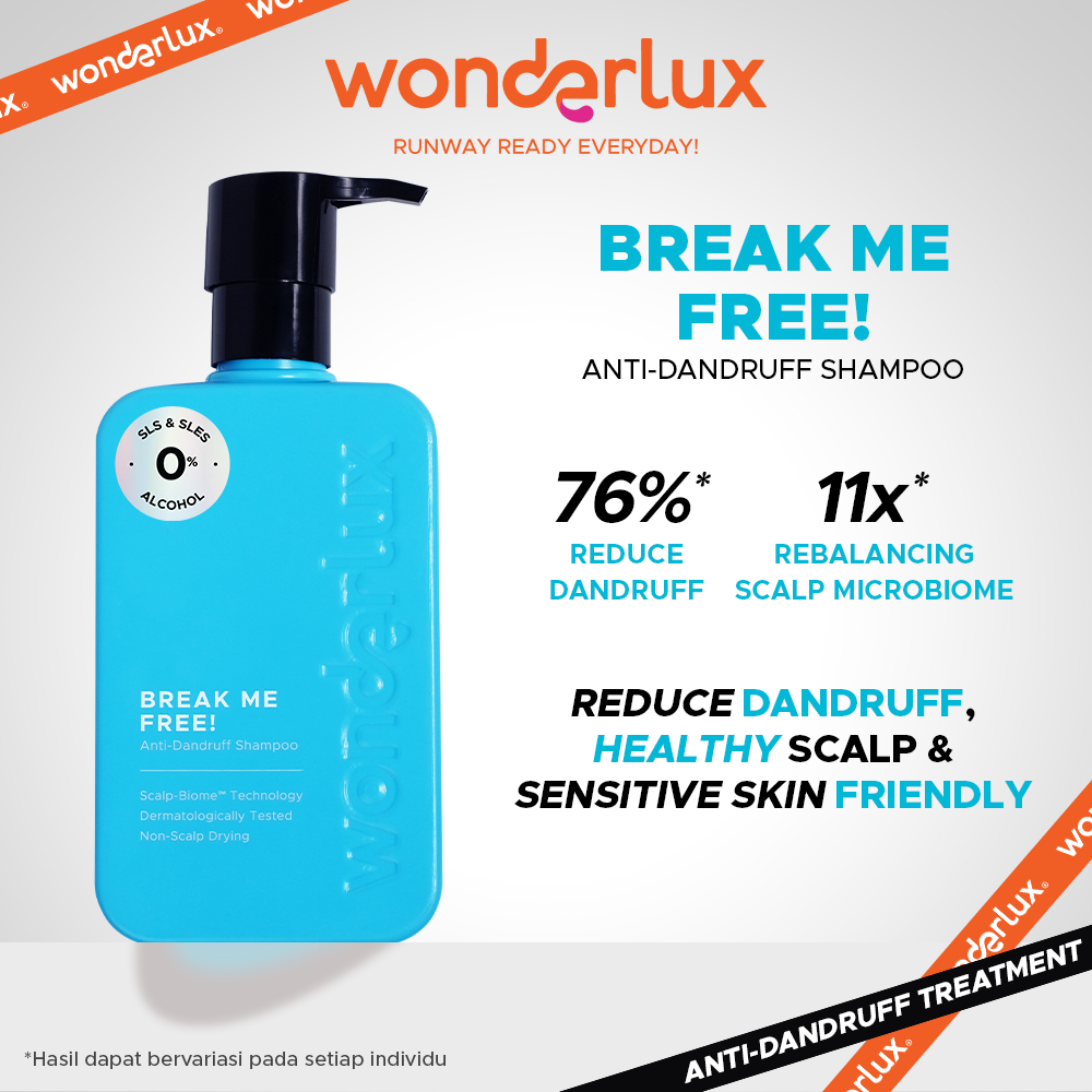 Jual Wonderlux Break Me Free! Anti Dandruff Shampoo For Sensitive Scalp ...