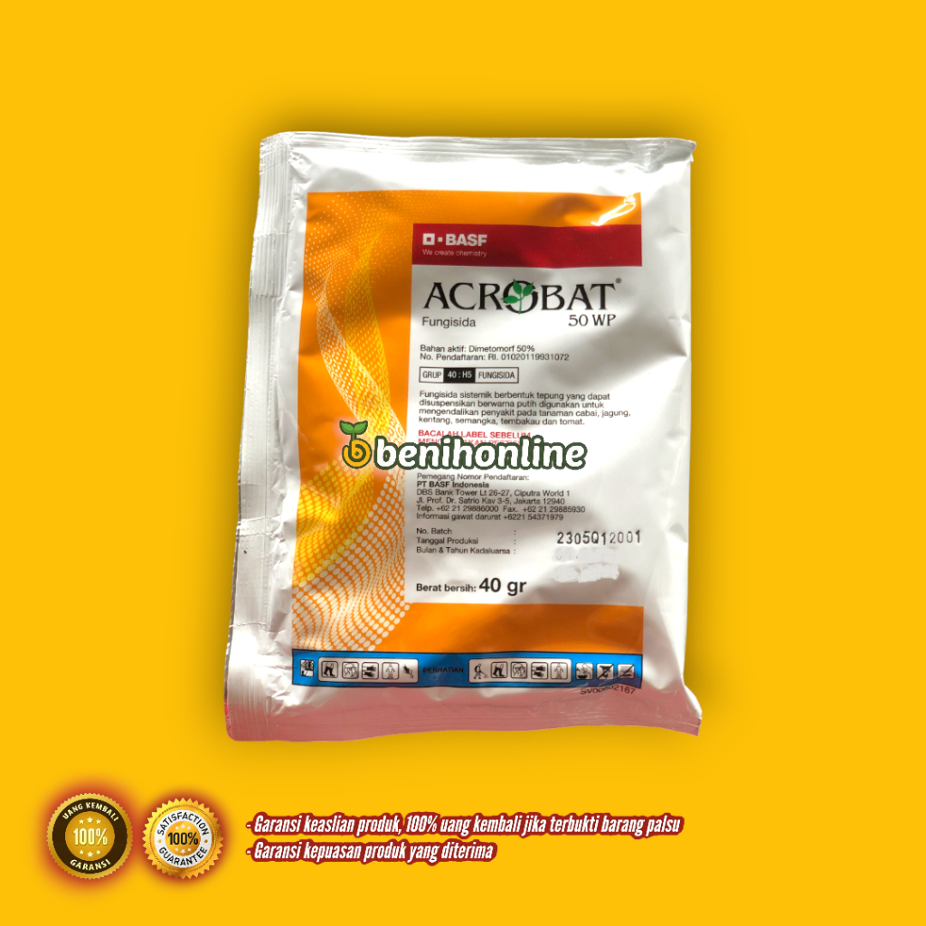 Jual FUNGISIDA - ACROBAT 50 WP - 40 GRAM - BASF dimetomorf phytophthora infestans busuk daun ...