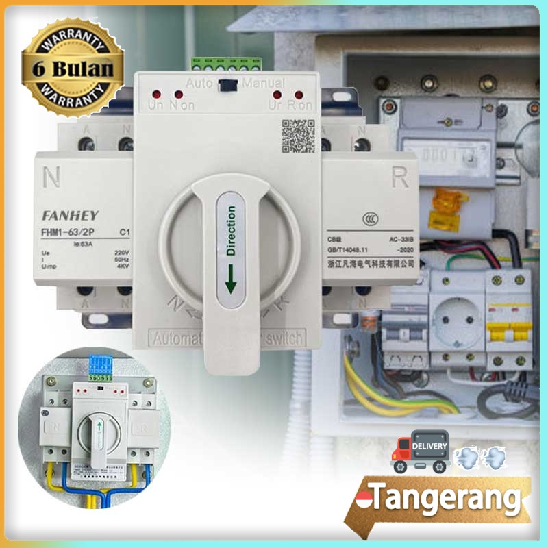 Jual ATS 2P 63A Automatic Transfer Switch 220V Dual Power PLN | Shopee ...