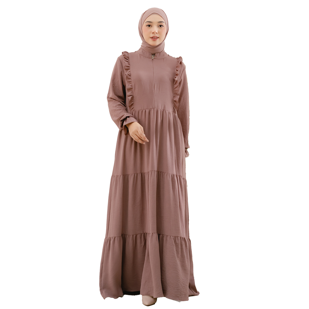 Jual MyOutfit - Gamis Wanita Dewasa Panjang Kerah Berdiri Bahan Crinkle ...