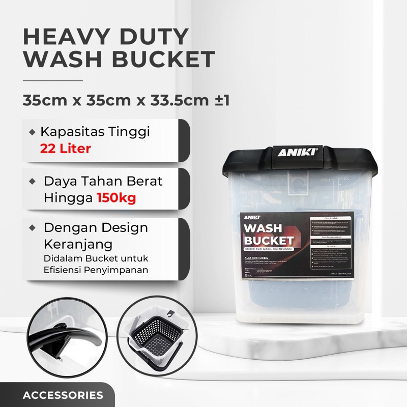 Jual 【ANIKI】Wash Bucket/ Ember Cuci Mobil/ Detailing Bucket ...