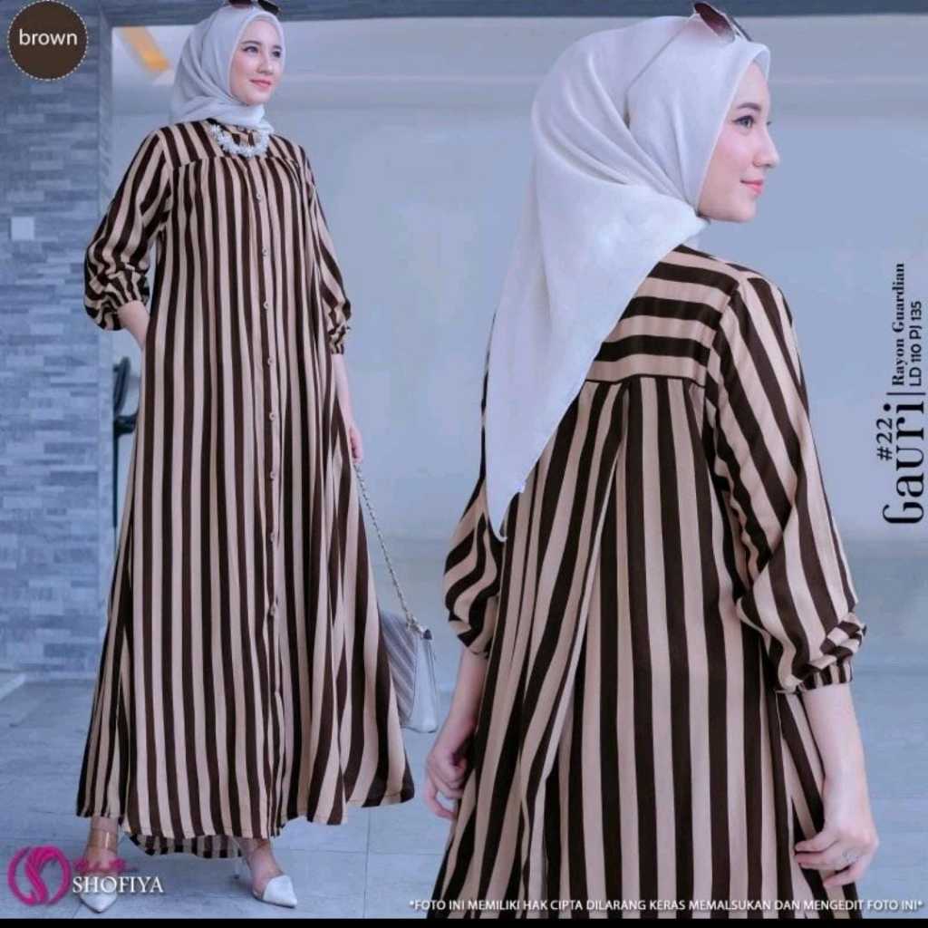 Jual LANGSUNG KIRIM GAMIS RAYON PREMIUM MOTIF SALUR JUMBO FULL KANCING SAMPAI BAWA FREE BROSS ...