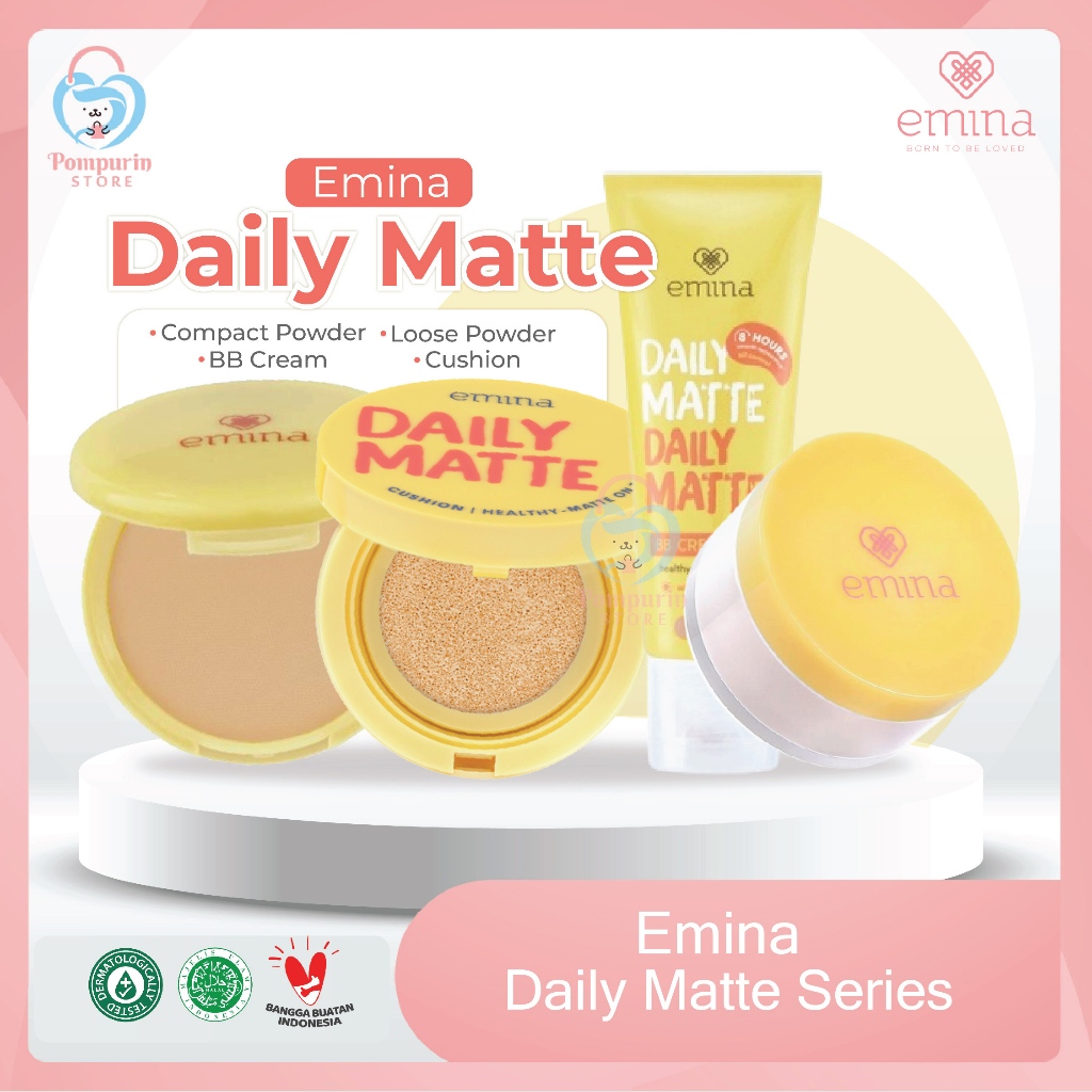 Jual Emina Daily Matte Loose Powder 20gr / Compact Powder 11gr / BB ...