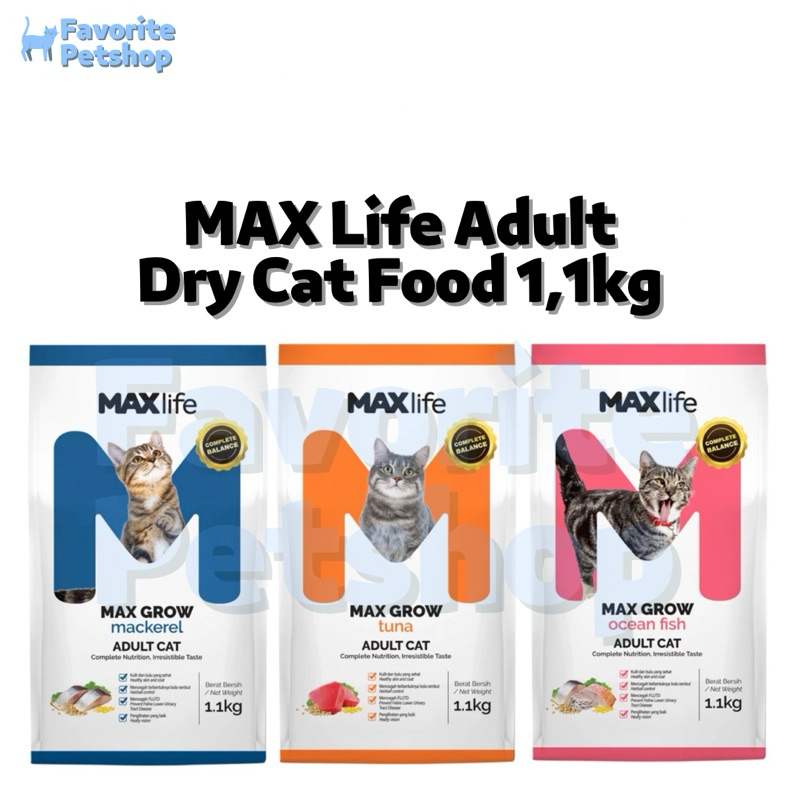 Jual Maxlife Adult 1.1Kg Makanan Kucing Premium Dry cat Food Dewasa MAX ...