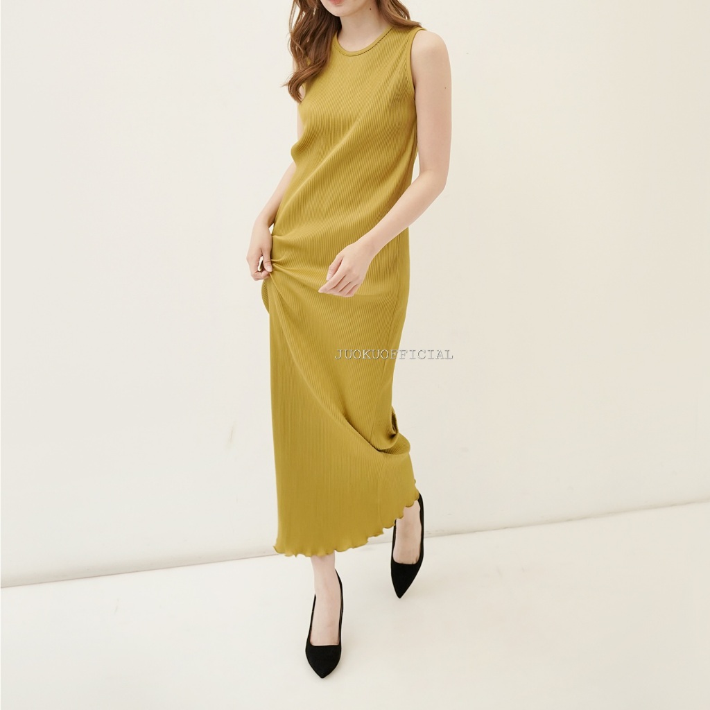 Jual Inner Dress Span Wavy Plisket Lidi / Dress Wavy / Dress Span ...