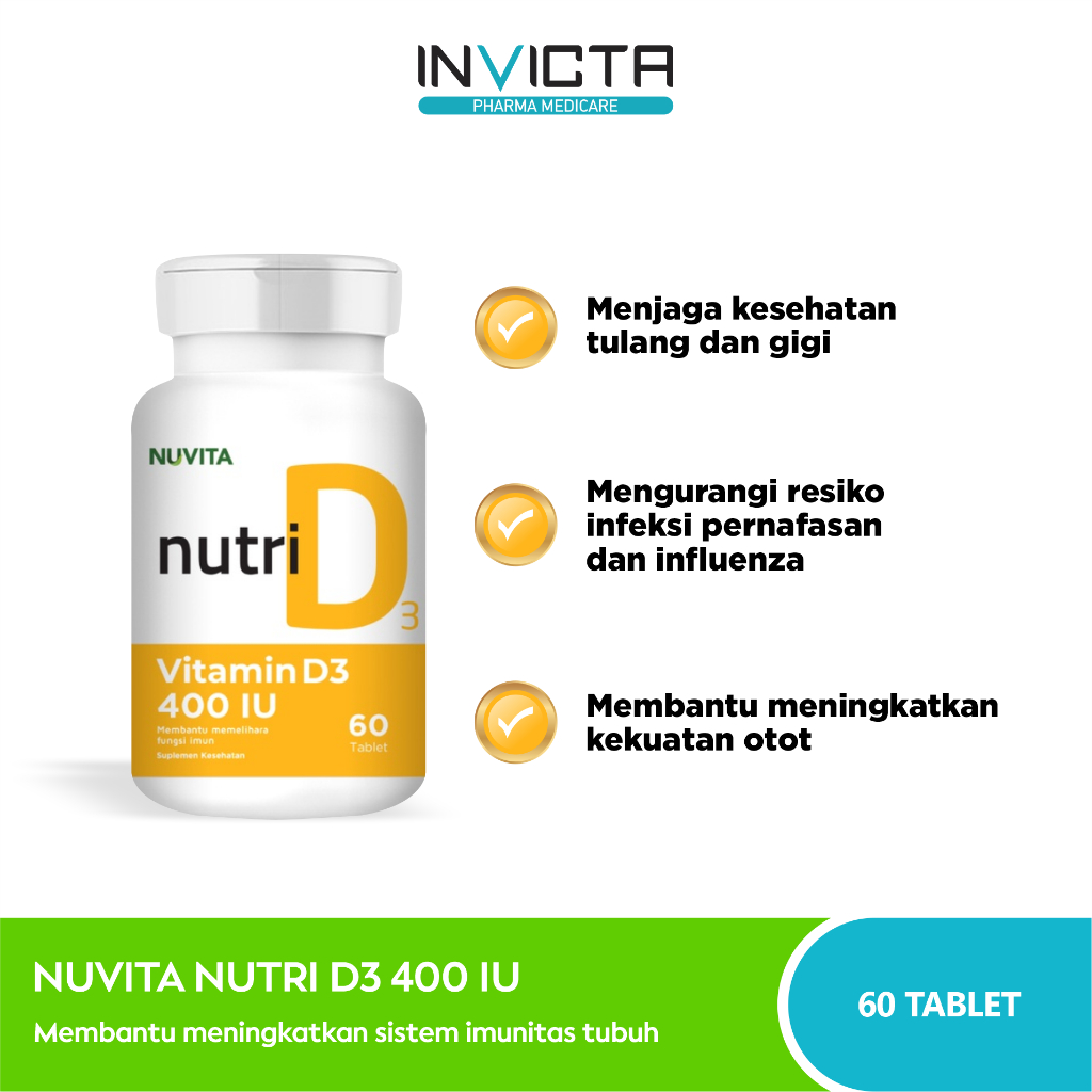 Jual Nuvita Nutri D3 400 IU - 60 Tablet | Shopee Indonesia