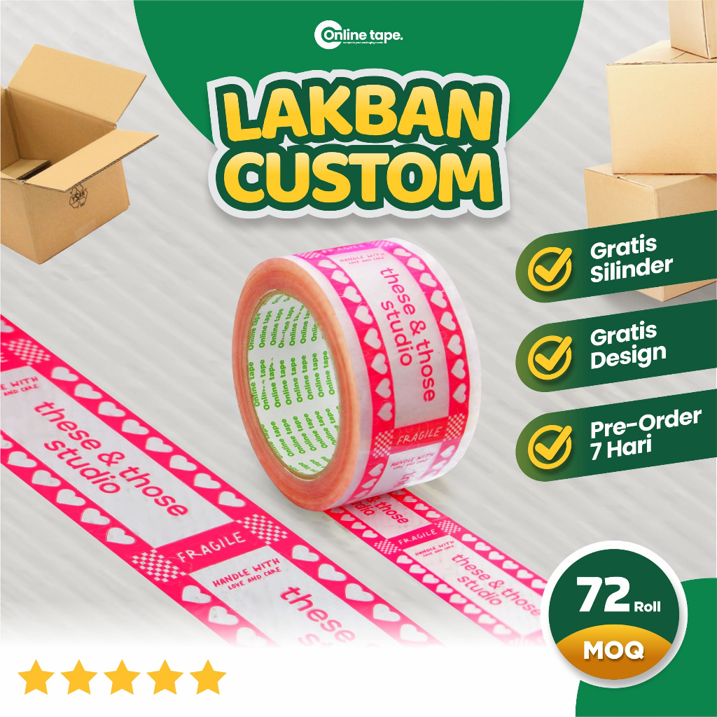 Jual Cetak Lakban Custom Printing 48 mm 90 YARD 1 Warna / Custom lakban ...