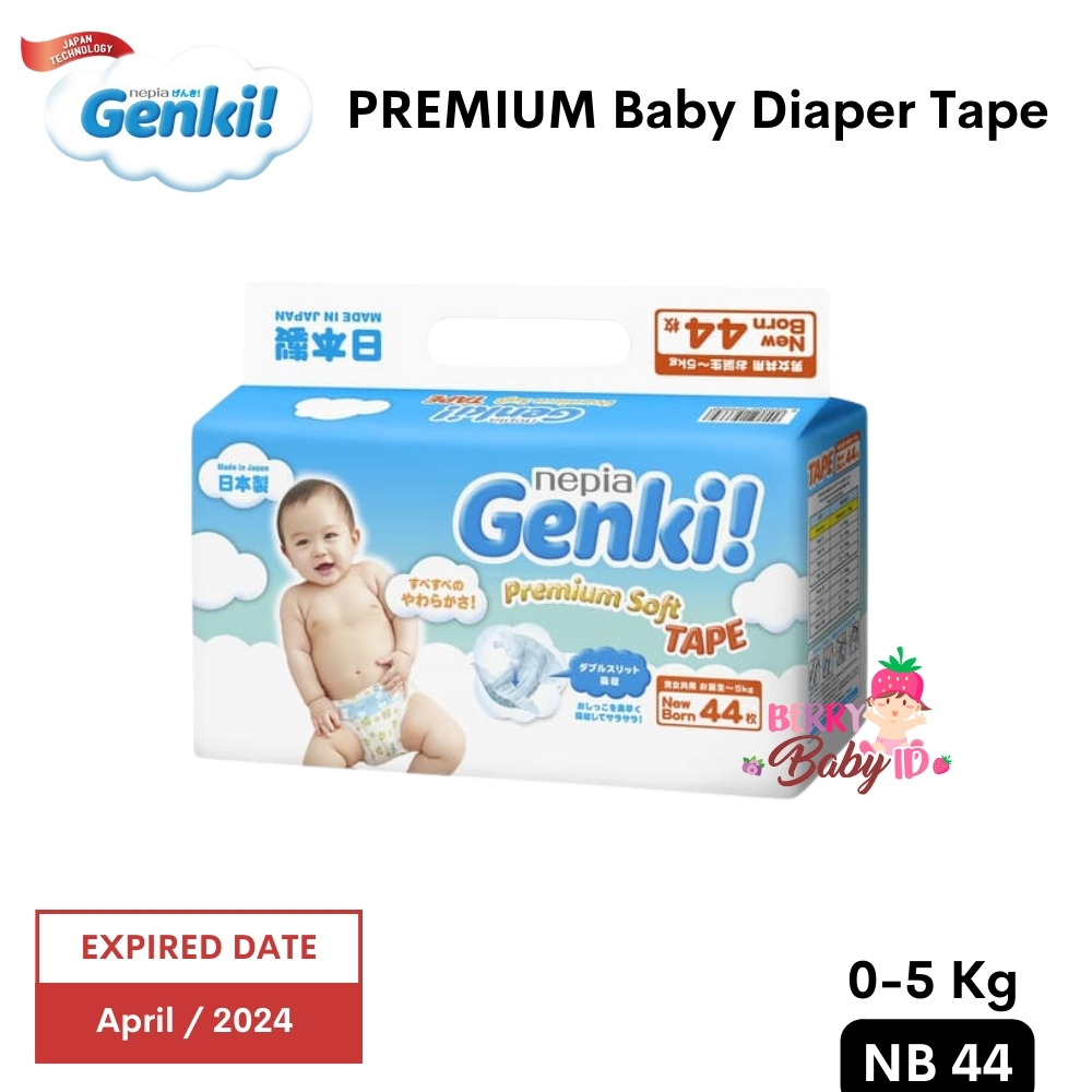 Jual Nepia GENKI Premium Diaper Tape Popok Diaper Bayi Sekali Pakai NB44 Newborn 44 pcs Berry ...