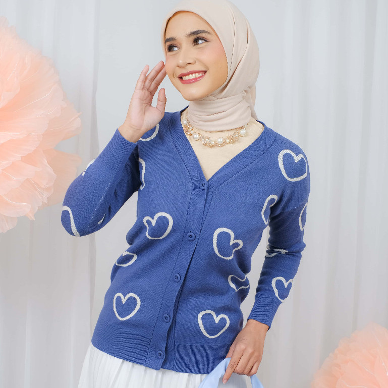 Jual Mayoutfit Mikaylha Cardigan | Cardigan Sweater V-neck Rajut Motif ...