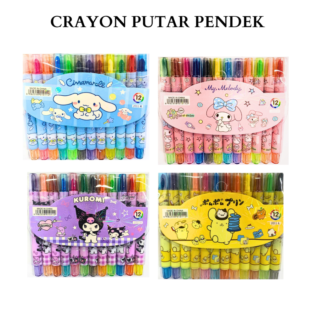 Jual CRAYON / CRAYON PUTAR PENDEK KARAKTER / CRAYON CP-SQ12S | Shopee ...