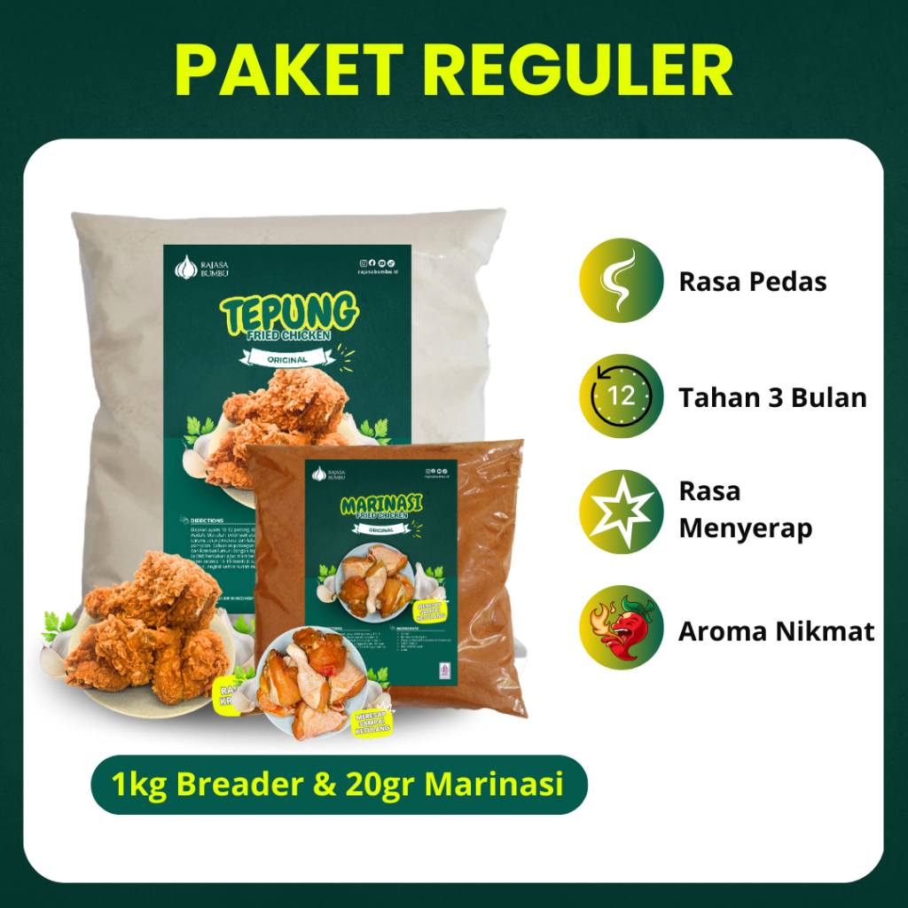 Jual Paket Reguler Fried Chicken 1kg Tepung Fried Chicken dan 20gr ...