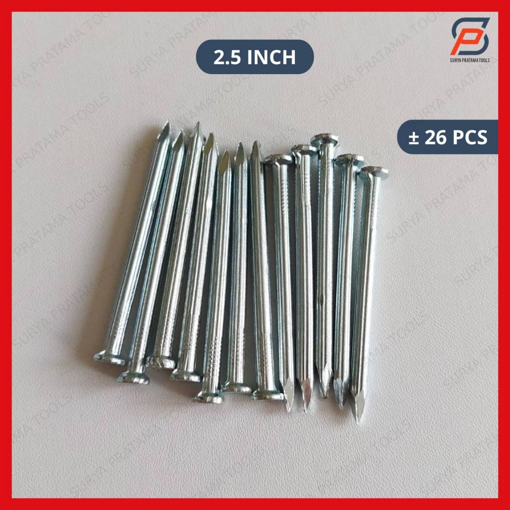 Jual Paku Beton Putih Tembok Per Pack 1" 1.5" 2" 2.5" 3" 4" 5" Inch Inci Eceran Concrete Nails ...