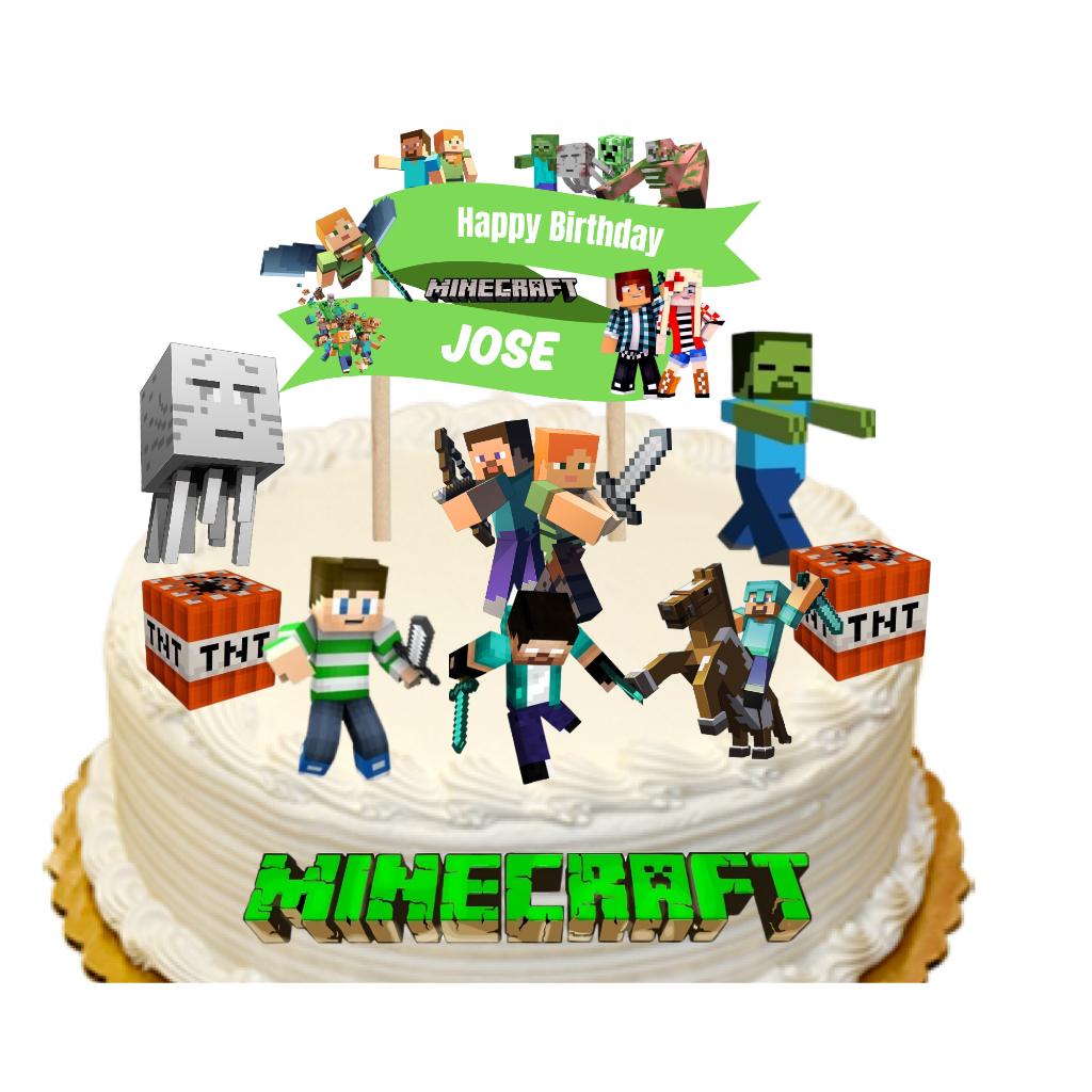 Jual Topper cake minecraft craftman , hiasan kue ulang tahun happy ...