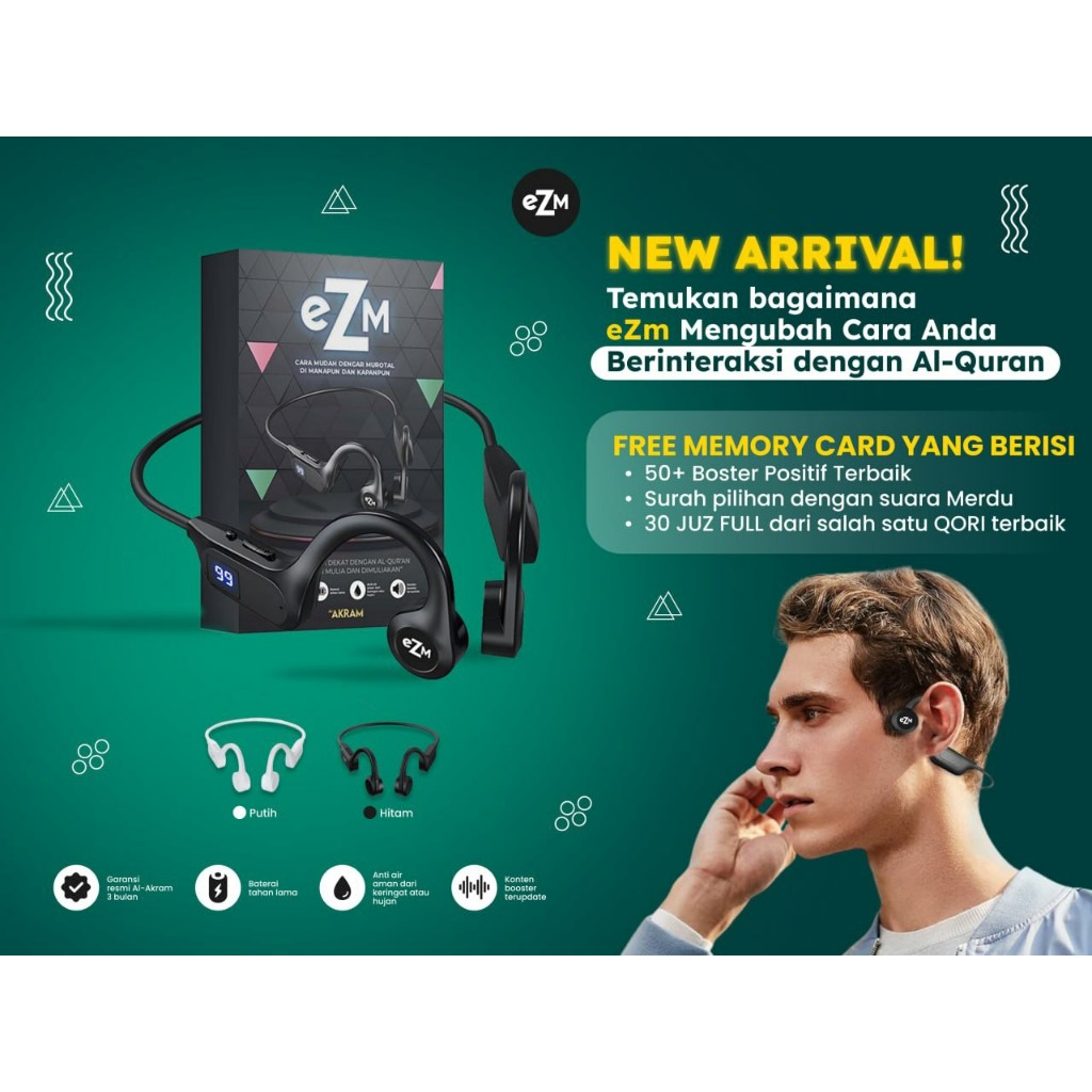 Jual eZm Murottal Earphone Eazy Murottal Quran 30 Juz Al Akram Original ...