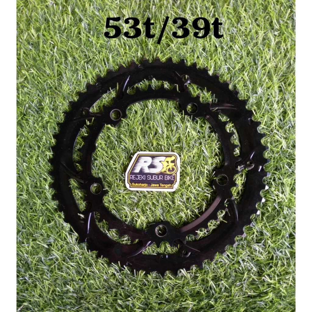 Jual chainring 53t 52t 45t 42t 39t BCD 130 steel roadbike hybrid seli ...