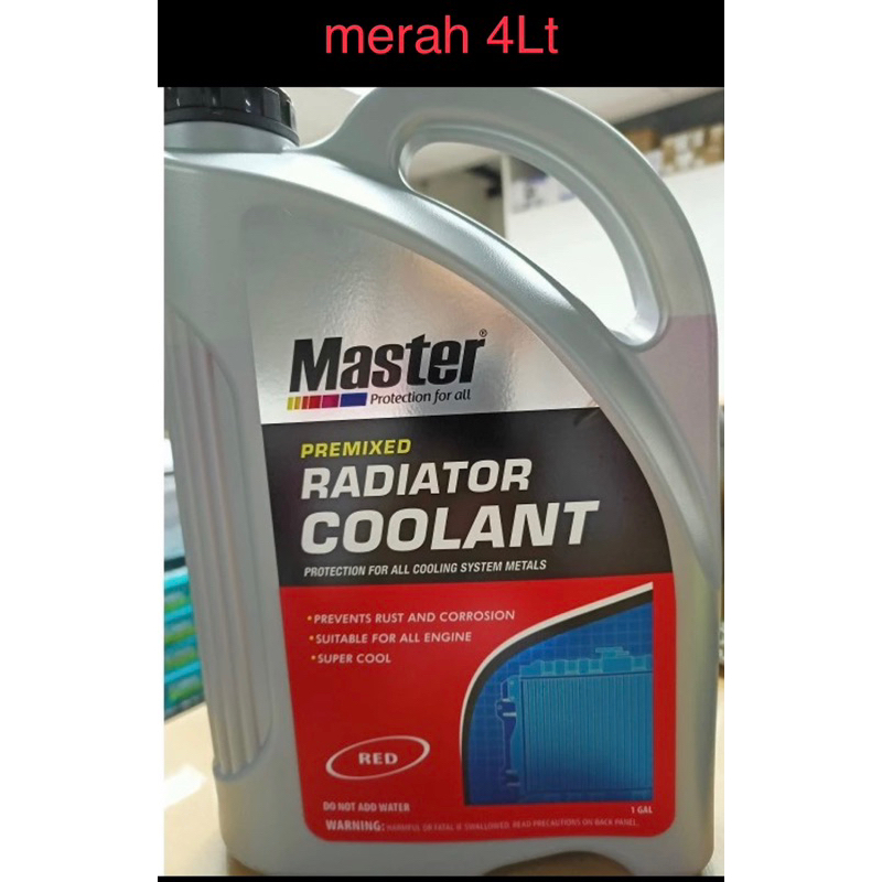 Jual master air radiator coolant master premixed red 4Lt | Shopee Indonesia