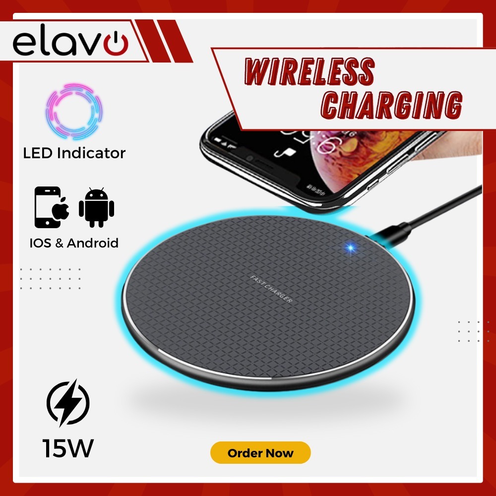 Jual ORIGINAL ELAVO Wireless Charging Single Dock Hp Wireles Charger QI Iphone 11 Pro X XS 8 ...