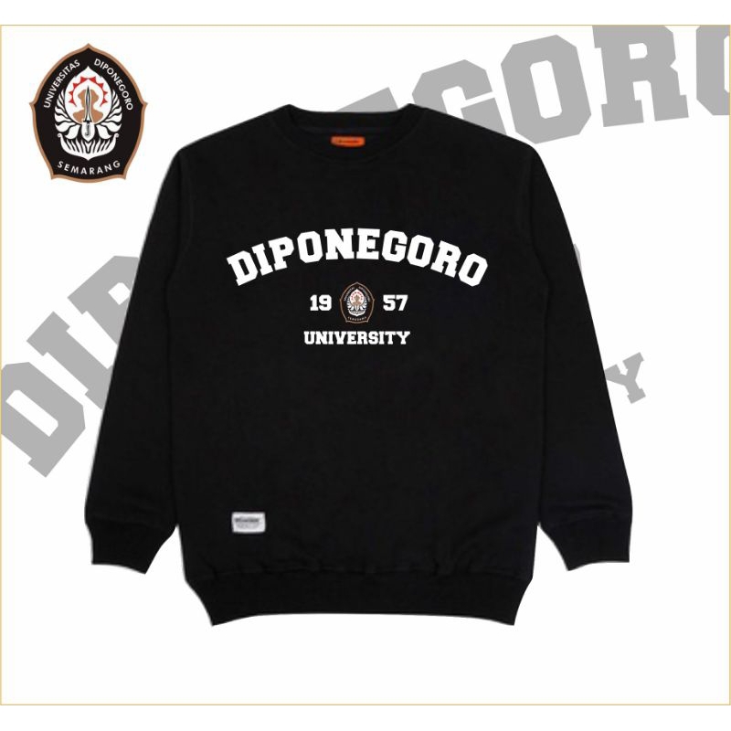 Jual Sweater Undip Semarang Universitas Diponegoro Crewneck Hitam Navy ...