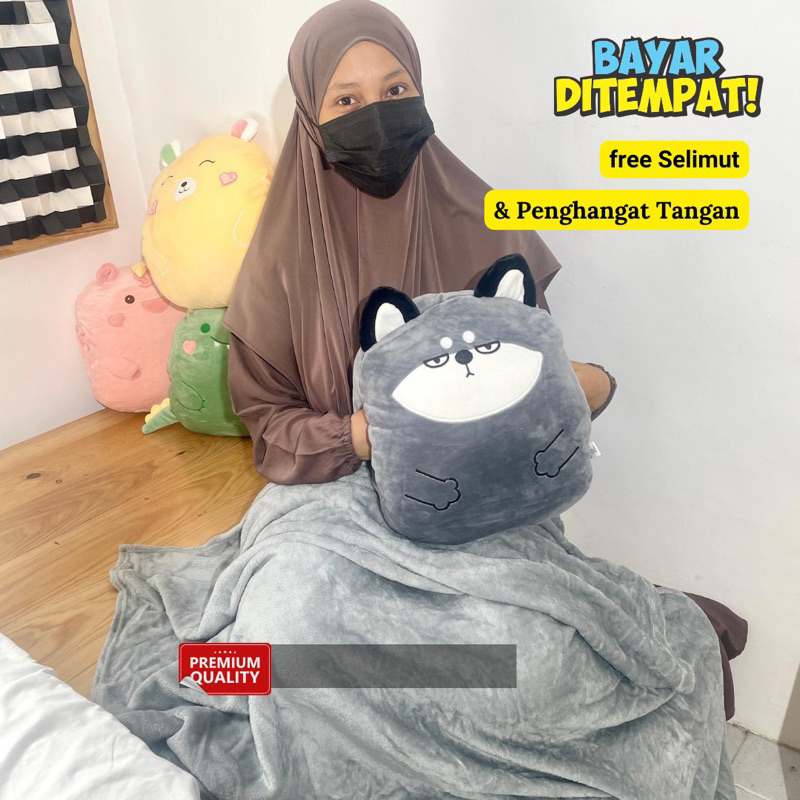 Jual Boneka Bantal Selimut dan Penghangat Tangan 4 in 1 Super Lembut ...