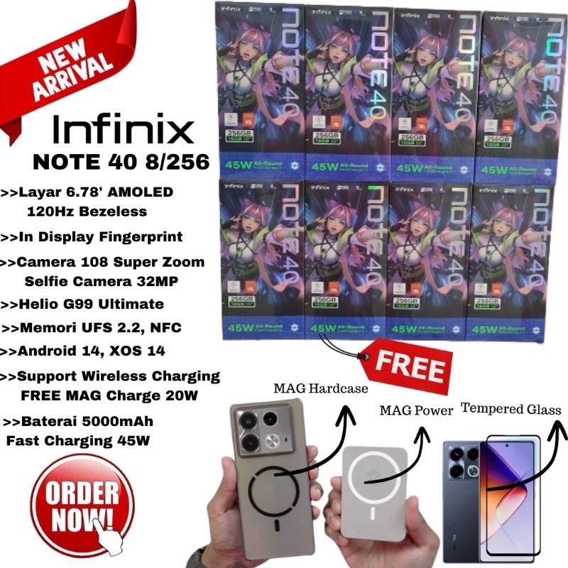 Jual INFINIX NOTE 40 8/256 PLUS WIRELESS MAG POWER NOTE40 RAM 8+8GB ROM ...