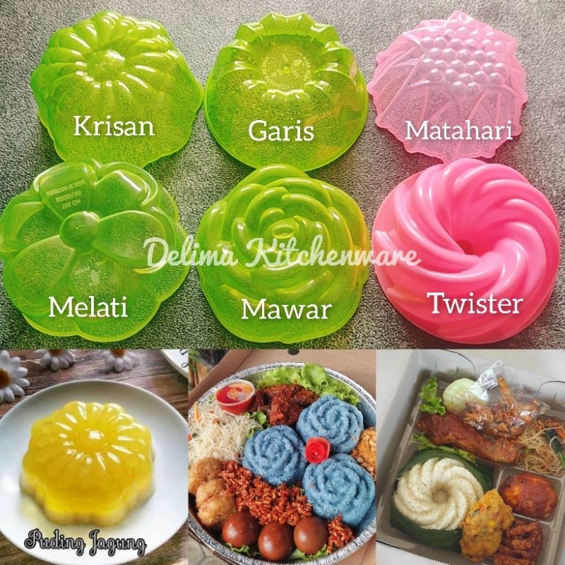 Jual Cetakan Bento Nasi Puding Bunga Mawar Twister Krisan Melati Garis ...