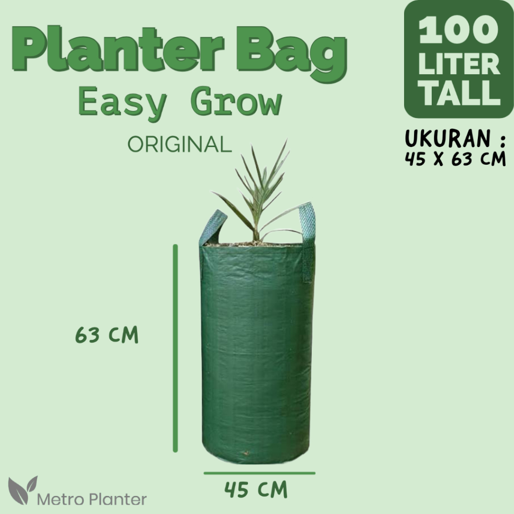 Jual Planter Bag Easy Grow 100 Liter Tall (45x63) Pengganti Pot Tanaman ...