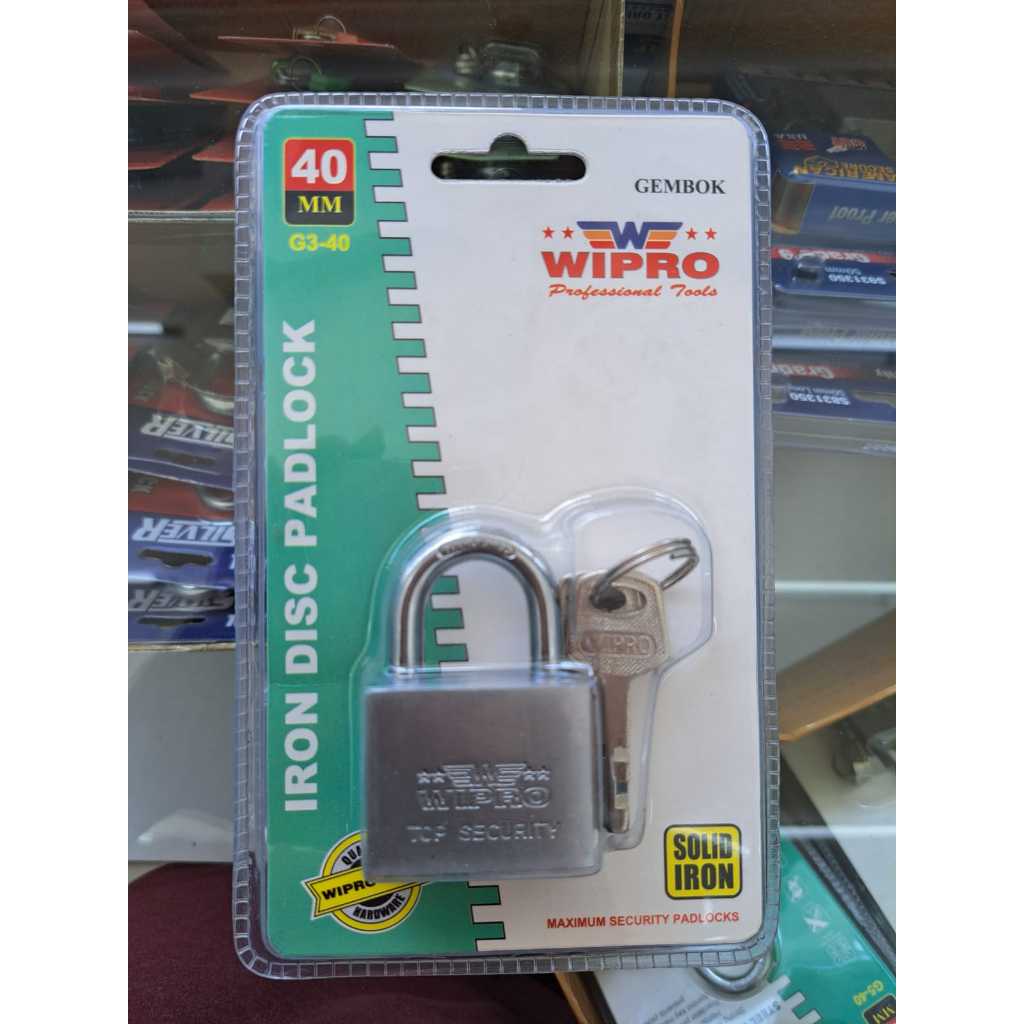 Jual Gembok Besi Kunci Pintu Pagar 40mm 40 mm Pendek G3-40 WIPRO | Shopee Indonesia